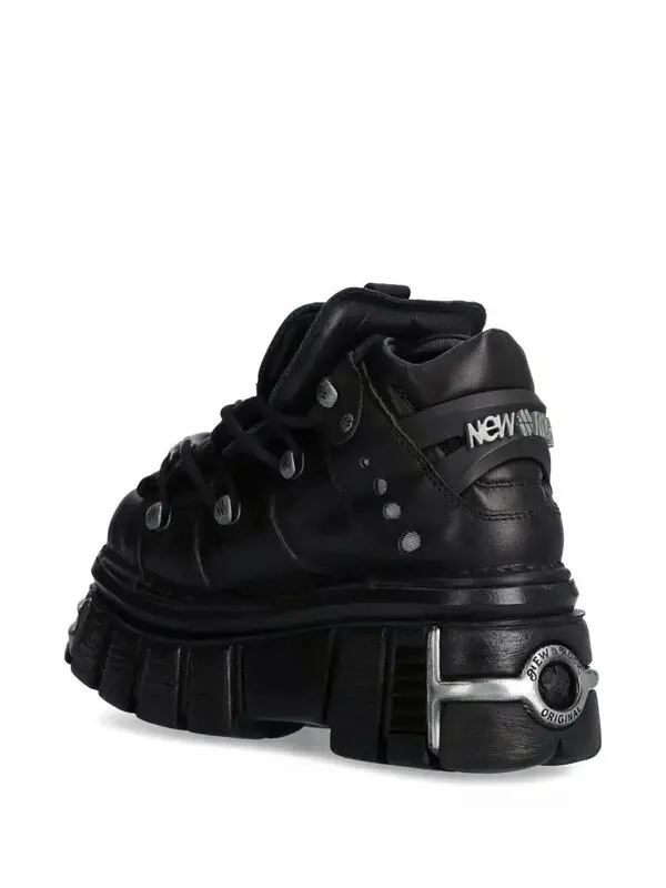 NEW ROCK Lace-up Platform Sneakers - Black