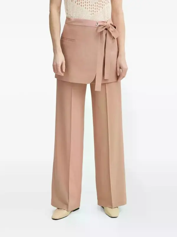 AERON Wrap-front Split-hem Trousers