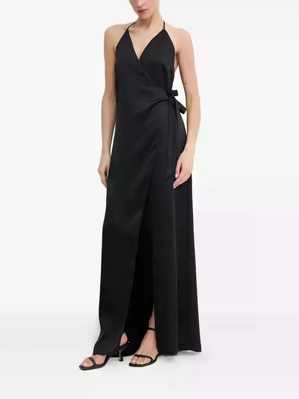SANDRO FERRONE Halter-neck Wrap Maxi Dress