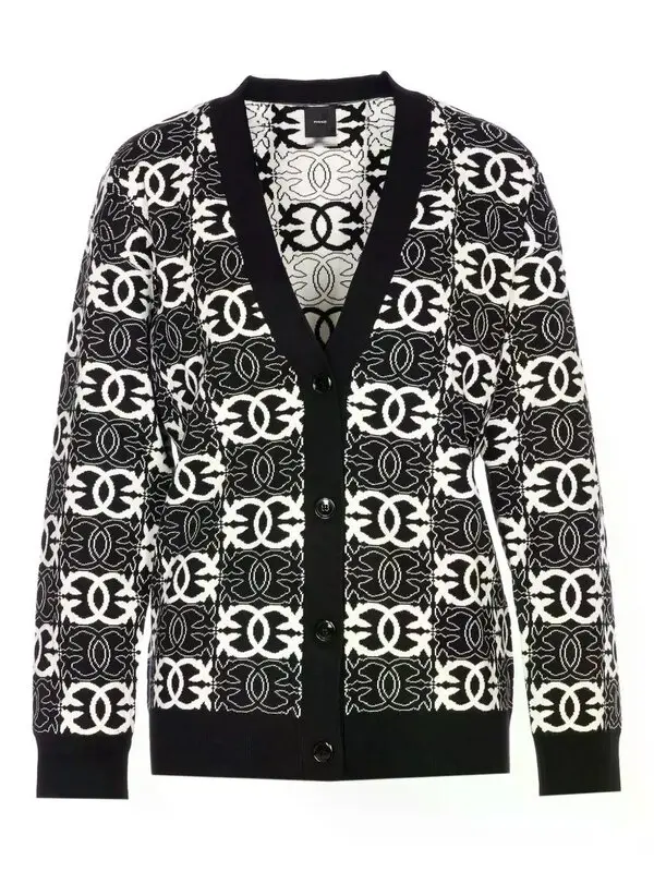 Pinko Geometric Pattern Cardigan - Black