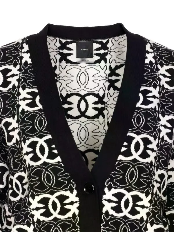 Pinko Geometric Pattern Cardigan - Black