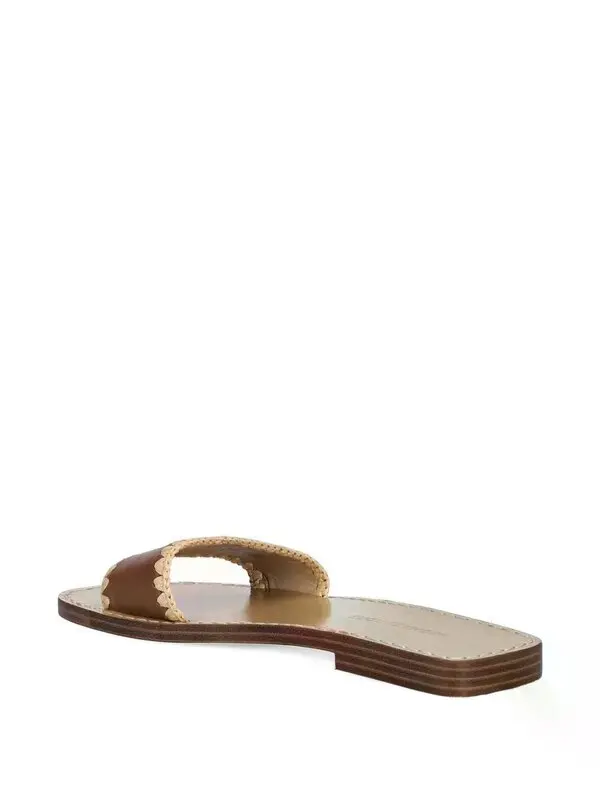 Michael Kors Leather Braided Flat Sandals