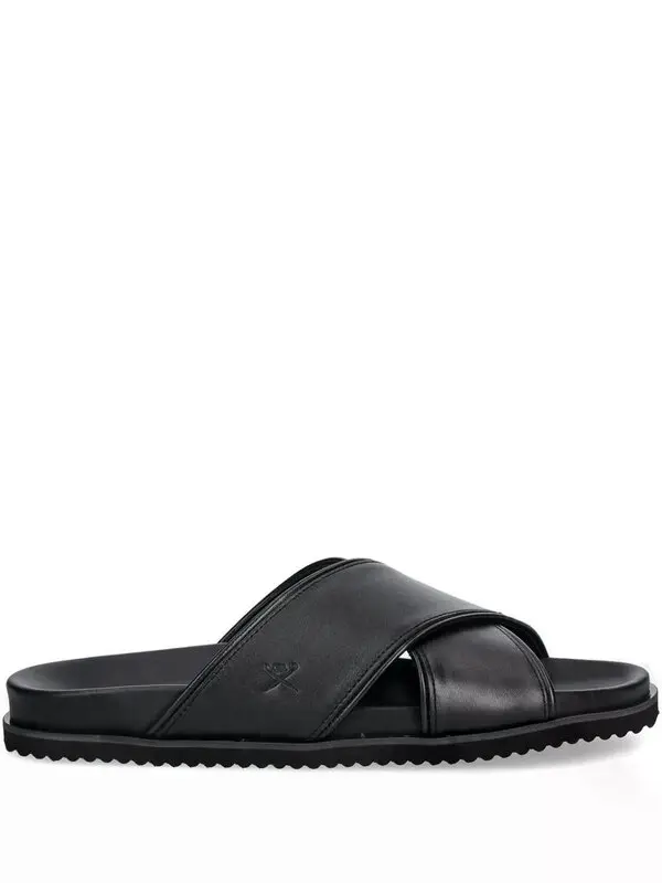 HACKETT LONDON Mikonos Leather Cross-strap Sandals