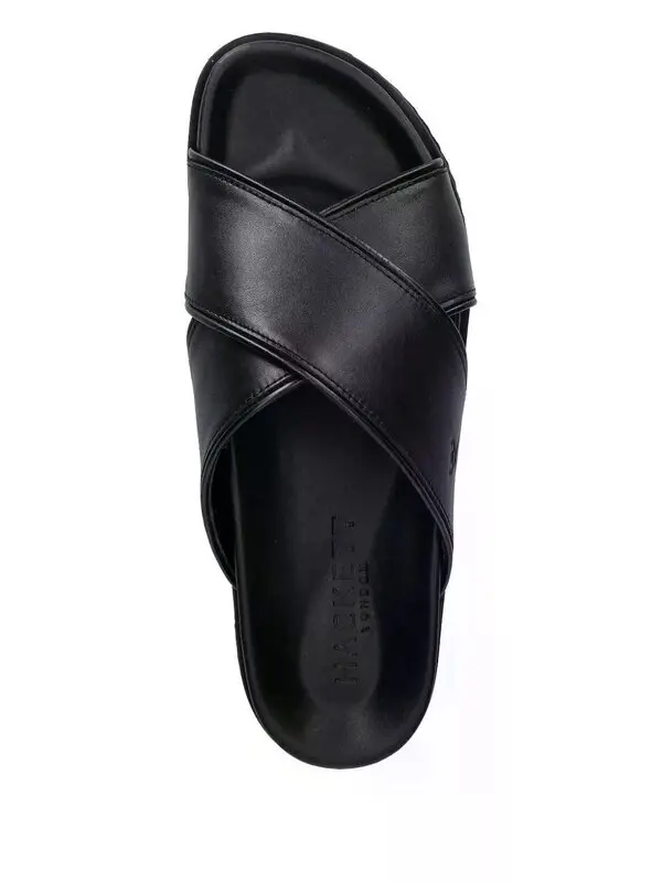 HACKETT LONDON Mikonos Leather Cross-strap Sandals