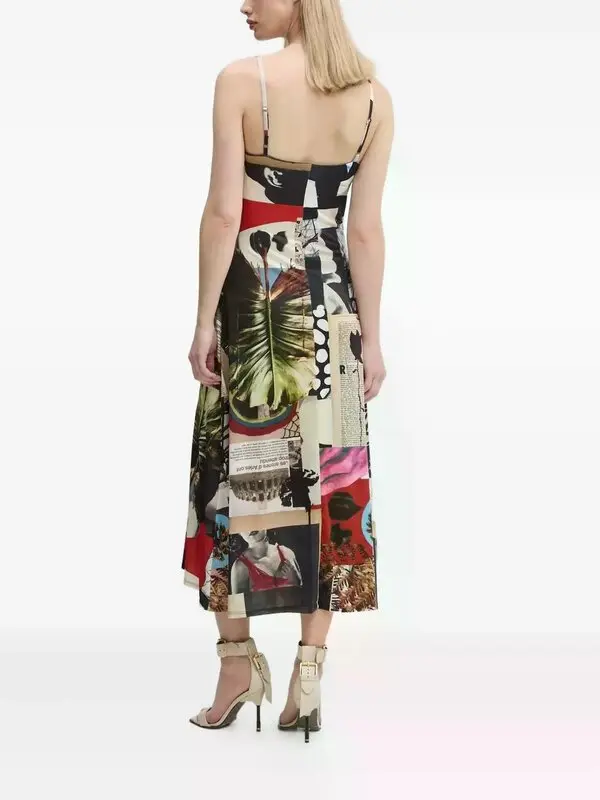 Desigual Patchwork-print Slip Midi Dress