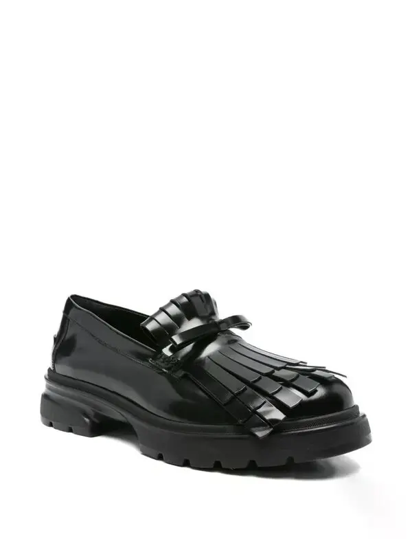 Simone Rocha Low Tracker Fringe Leather Loafers