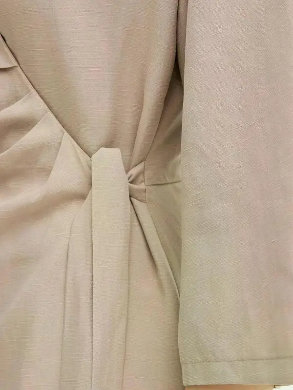 SAMSOE SAMSOE Wrap-effect Midi Dress - Neutrals