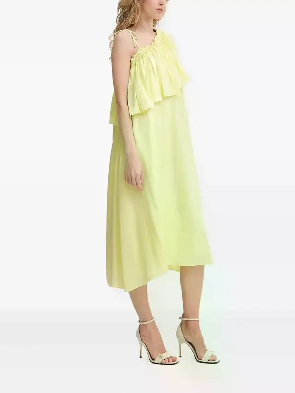 BRUUNS BAZAAR Ruffle One-shoulder Midi Dress