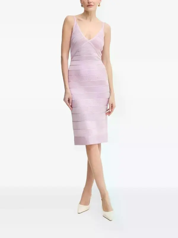 Herve Leger Bandage-effect V-neck Midi Dress