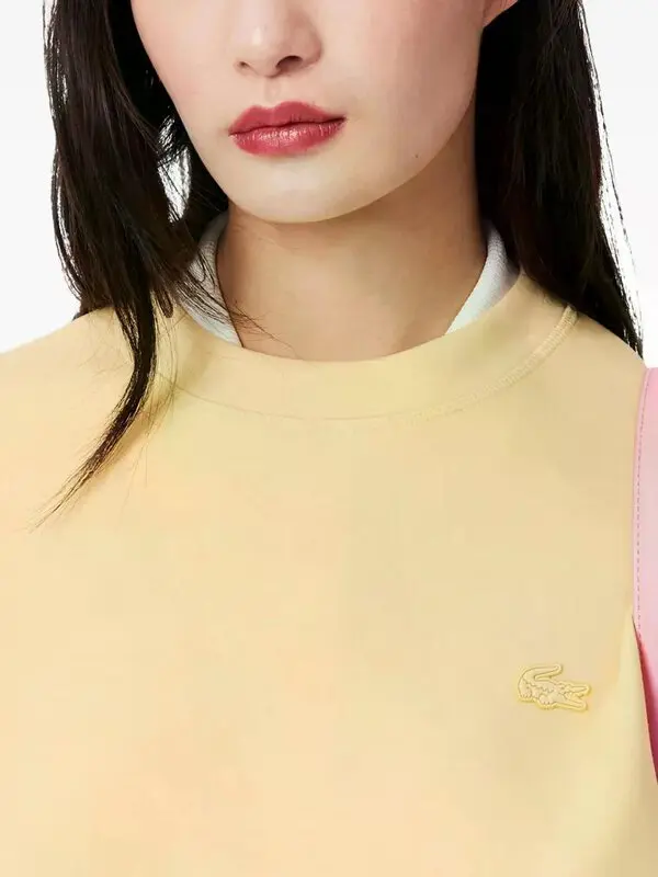 Lacoste Cotton-blend Sweatshirt With Logo Patch - Yellow