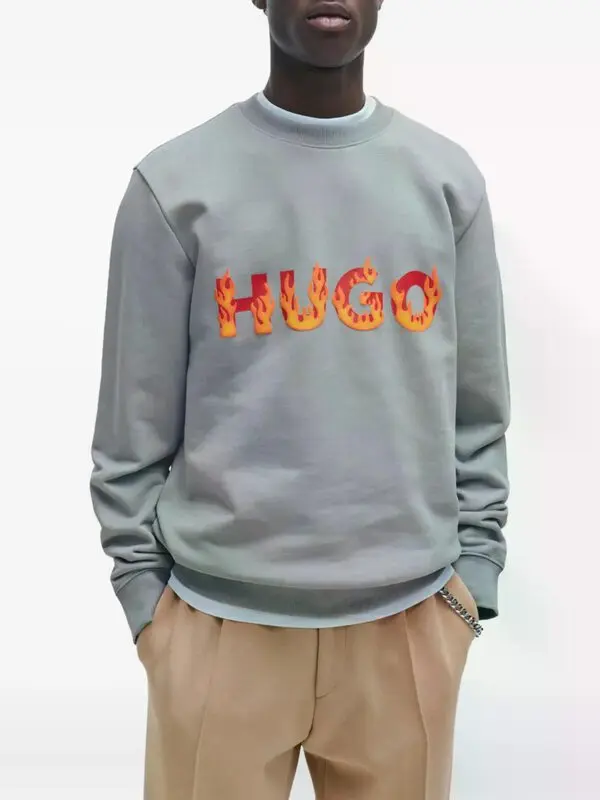 Hugo Flame-logo Cotton Sweater