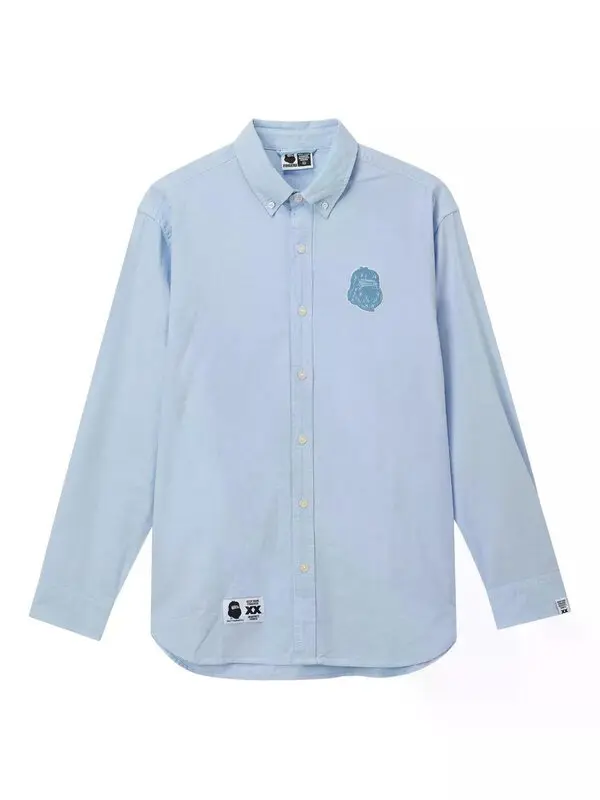 FINGERCROXX Embroidered-patch Shirt - Blue