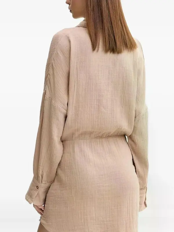 Melissa Odabash Tie-detail Shirt Midi Dress - Neutrals