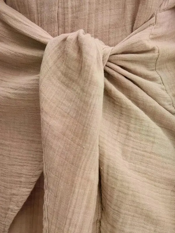 Melissa Odabash Tie-detail Shirt Midi Dress - Neutrals