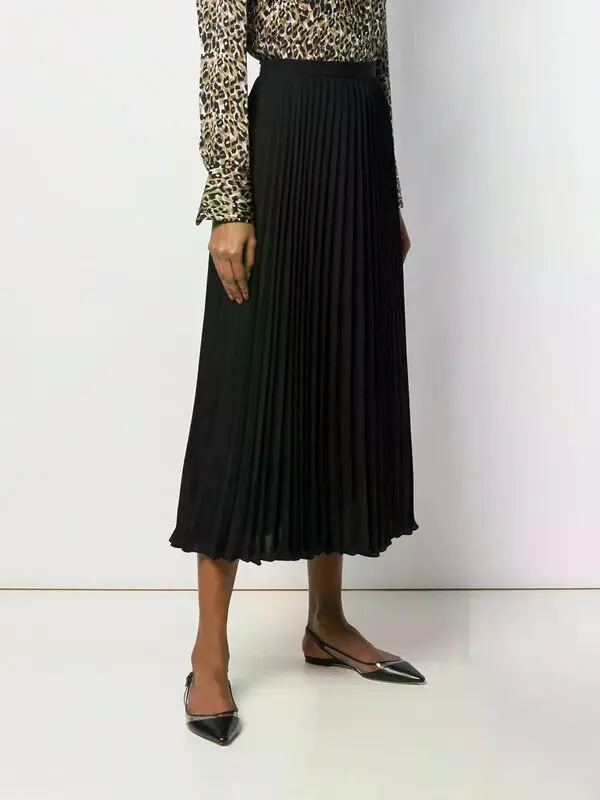 Valentino Garavani Pleated Midi Skirt - Black