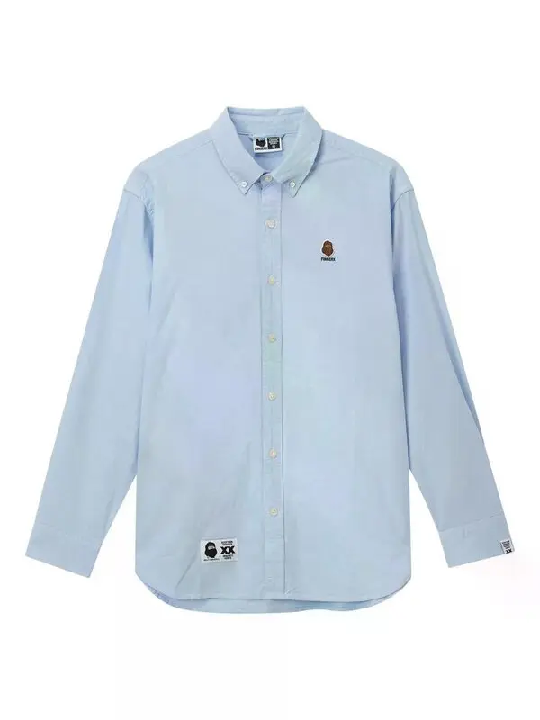 FINGERCROXX Logo-patch Cotton Shirt - Blue