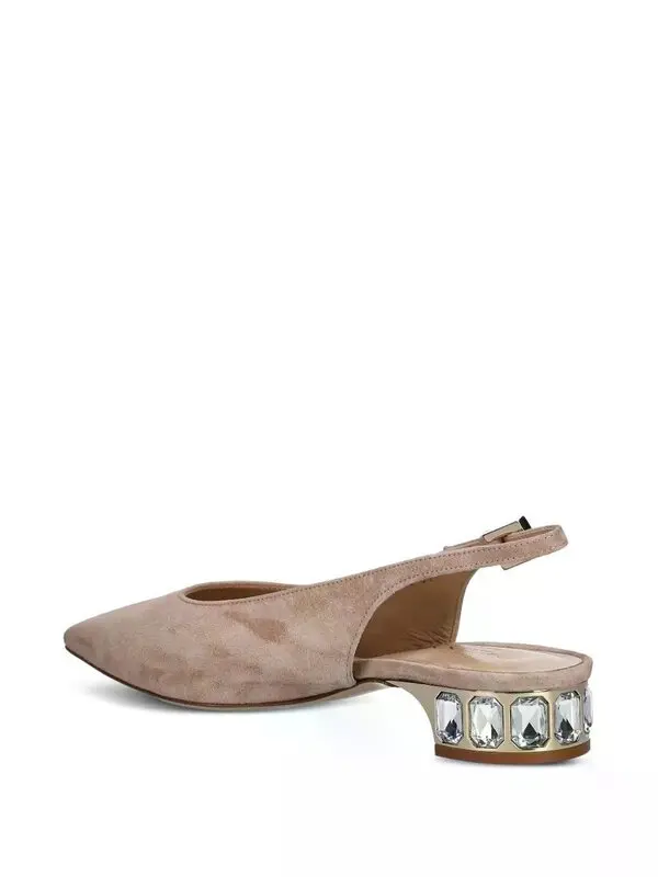 BALDININI Embellished Slingback Flat Pumps