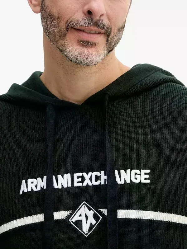 Armani Exchange Knitted Logo Hoodie