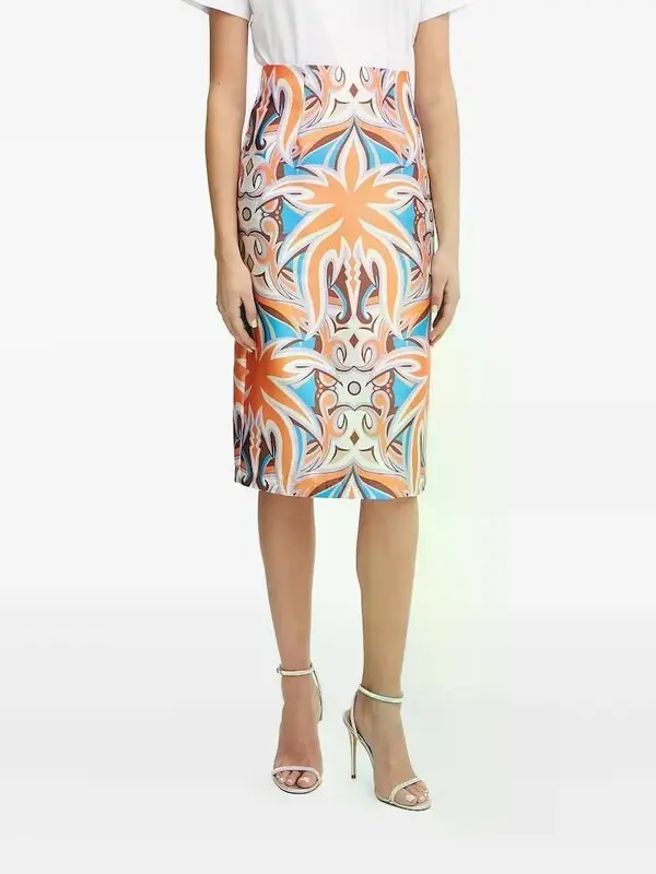 SILVIAN HEACH Abstract-print Midi Skirt
