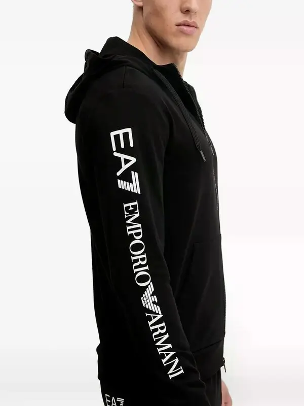 EA7 Logo-detail Zip-up Hoodie