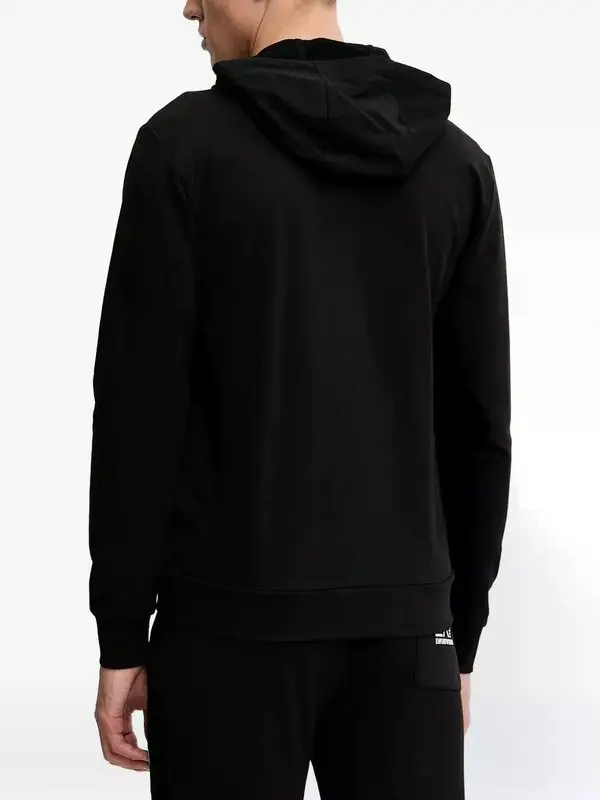 EA7 Logo-detail Zip-up Hoodie