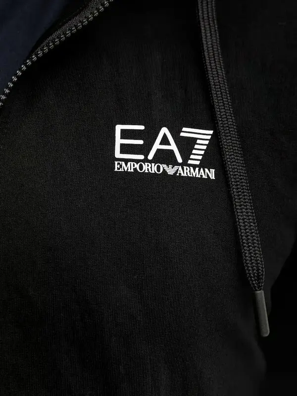 EA7 Logo-detail Zip-up Hoodie
