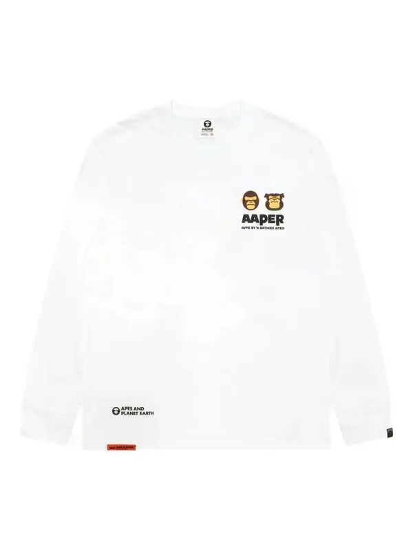 AAPE BY *A BATHING APE® Aape Head Long-sleeve T-shirt - White