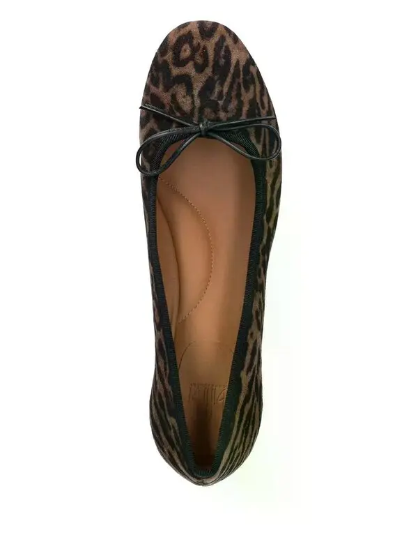 BILLI BI Leopard-print Bow Ballet Flats