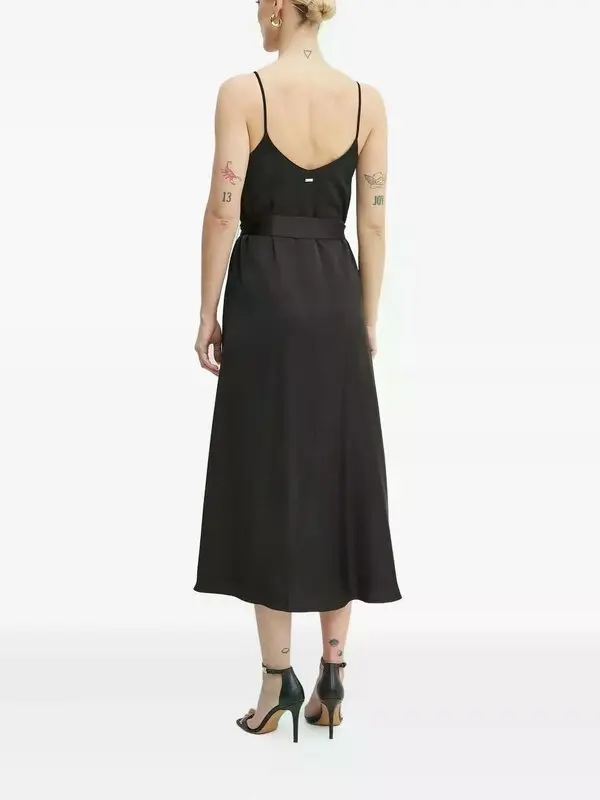 Armani Exchange V-neck Belted Midi Dress