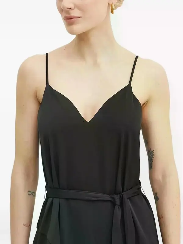Armani Exchange V-neck Belted Midi Dress