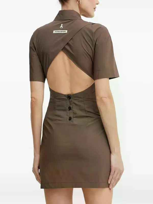 Patrizia Pepe Button-front Open-back Mini Dress