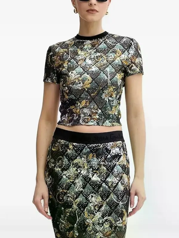 Versace Sequin-embellished Baroque Top