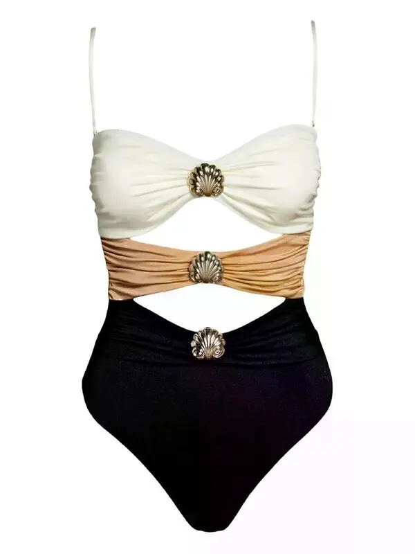 SOFIA ERHAN Shell-embellished One-piece Swimsuit - White