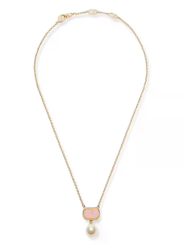 Valentino Garavani Ovalette Faux-pearl Necklace - Gold