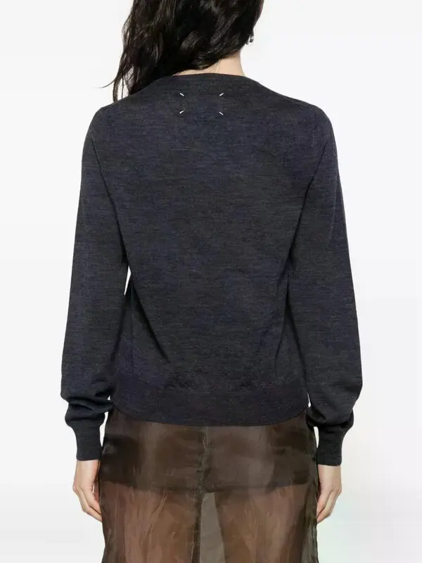MAISON MARGIELA Round-neck Wool Sweater - Blue