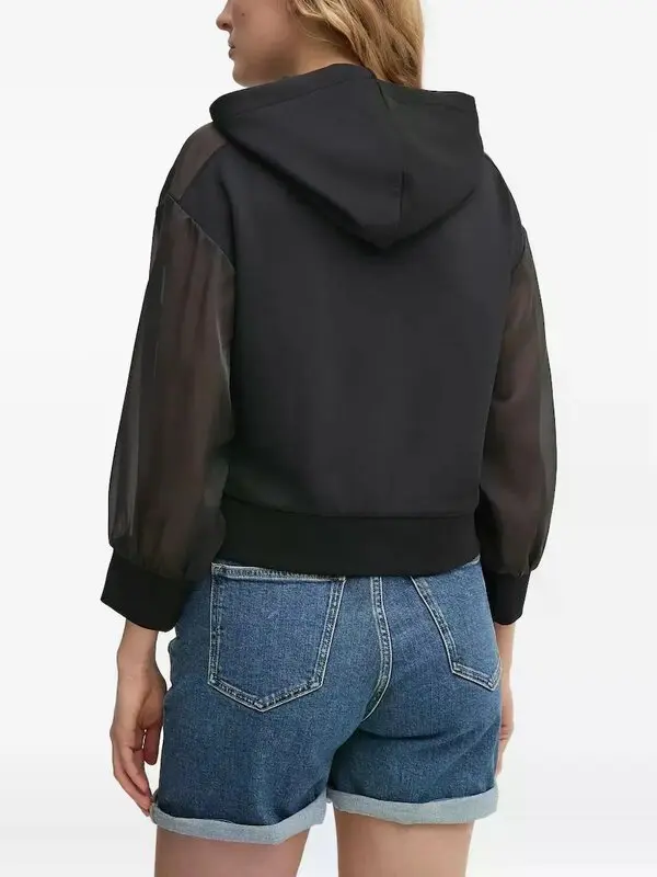 Dkny Hooded Top With Sheer Sleeves