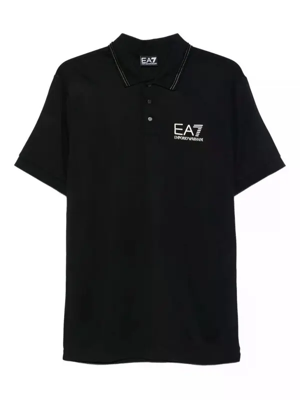 Emporio Armani Logo-print Polo Shirt - Black