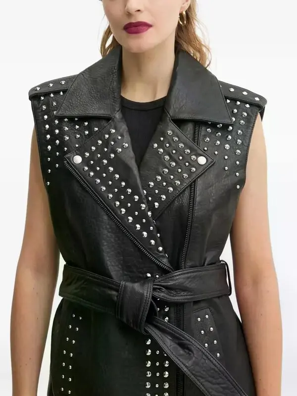 BRUUNS BAZAAR Studded Leather Vest