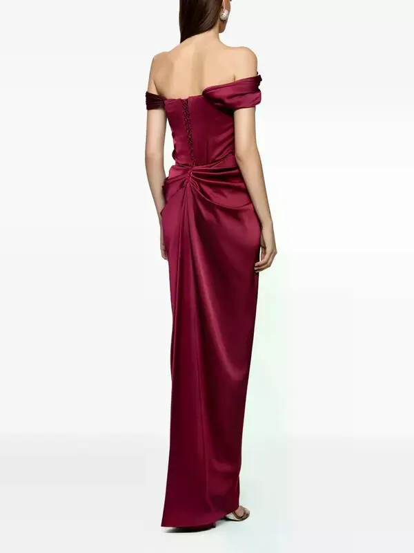 ANA RADU Rose-embellished Maxi Dress - Red
