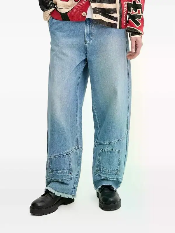 Desigual Panelled Frayed Jeans