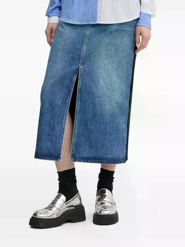 Desigual Denim-paneled Midi Skirt