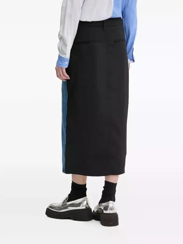 Desigual Denim-paneled Midi Skirt