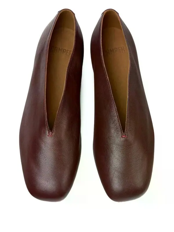 Camper Casi Myra Leather Flat Pumps - Red