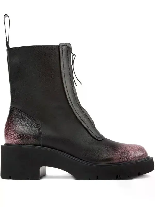 Camper 54mm Milah Zip-front Platform Ankle Boots - Black