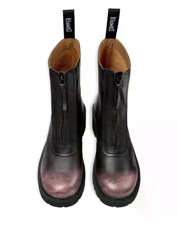 Camper 54mm Milah Zip-front Platform Ankle Boots - Black