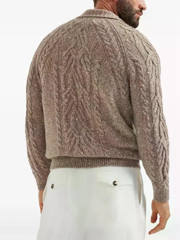 Brunello Cucinelli Cable-knit Polo Sweater
