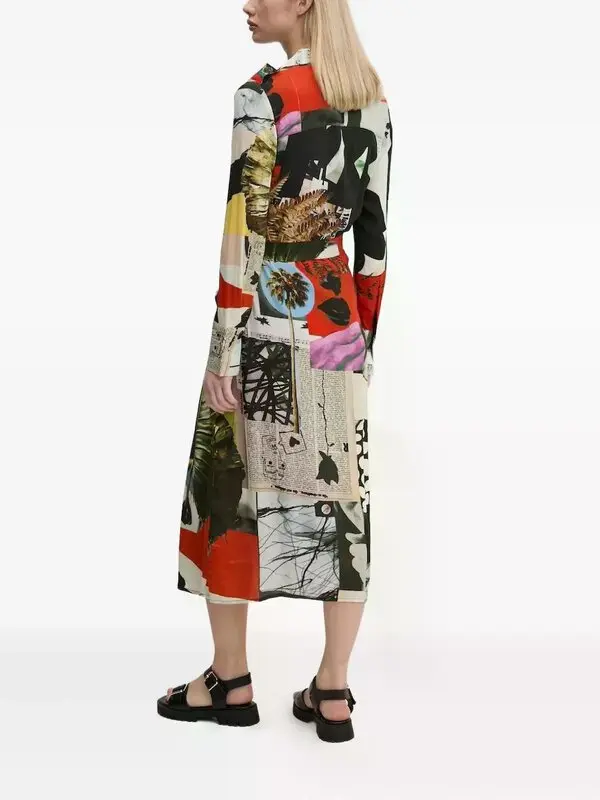Desigual Belted Print Shirt Dress