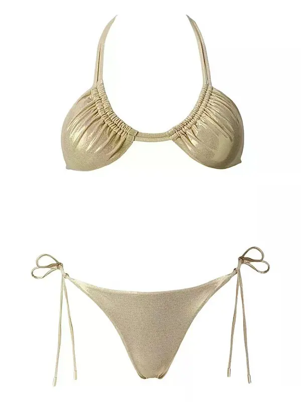 SOFIA ERHAN Halter-neck Tie-side Bikini - Neutrals