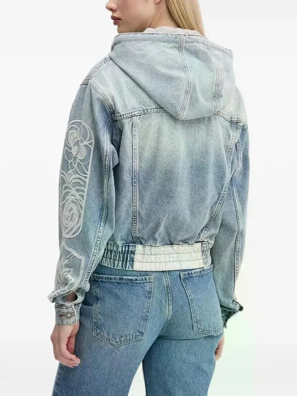 Desigual Embroidered Hooded Denim Jacket