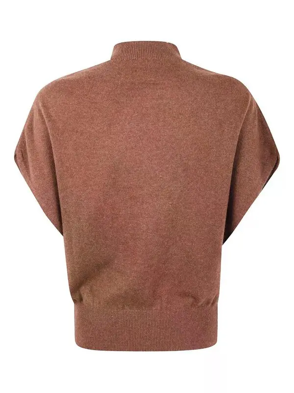 CIRCUS HOTEL High-neck Short-sleeve Cashmere Sweater